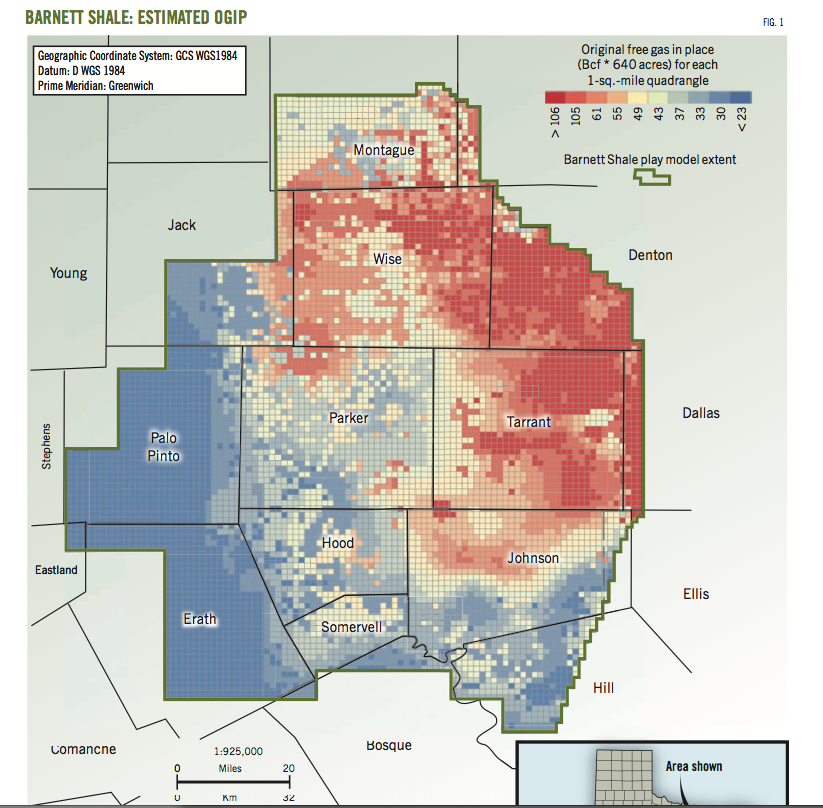 Barnett Shale Area Map