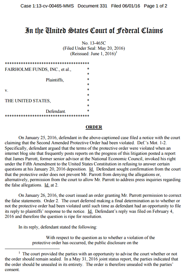 Judge Sweeney Order Tempo Good For GSE Plaintiffs (OTCMKTS:FNMA ...