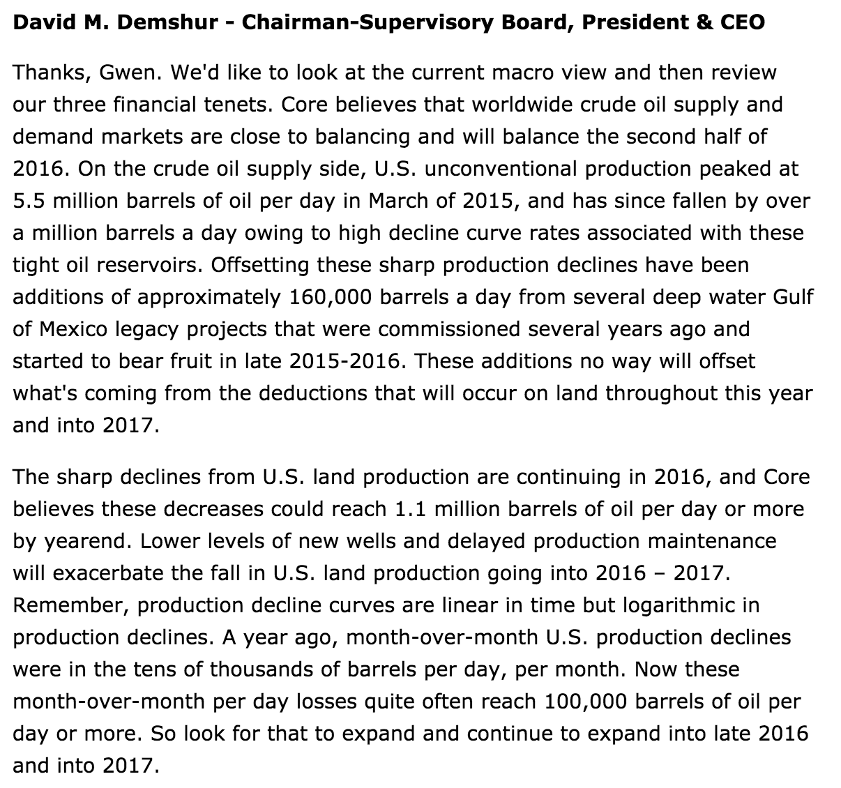 Core Laboratories Believe Oil Market Is Balancing - Oil Markets Daily ...