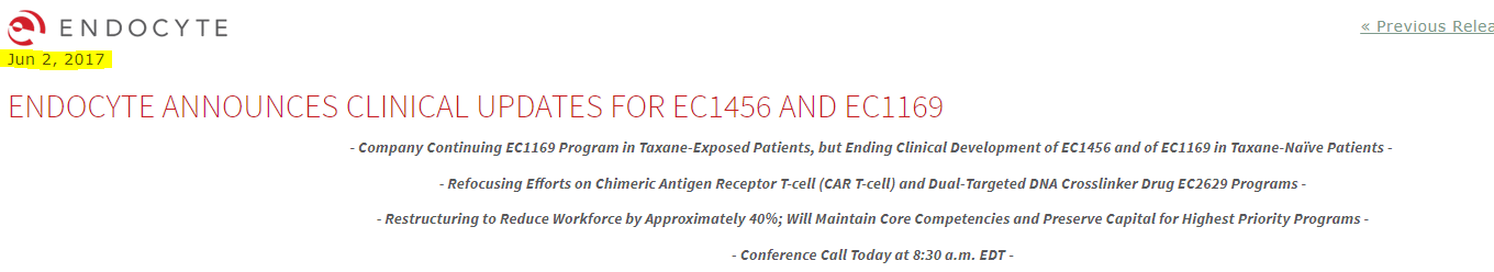 Endocyte's Stunning Strategic Shift (NASDAQ:ECYT-DEFUNCT-17399 ...