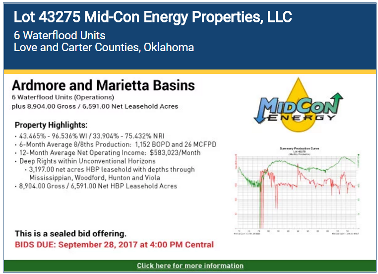 Mid-Con Puts Its Southern Oklahoma Assets Up For Sale (NASDAQ:MCEP ...
