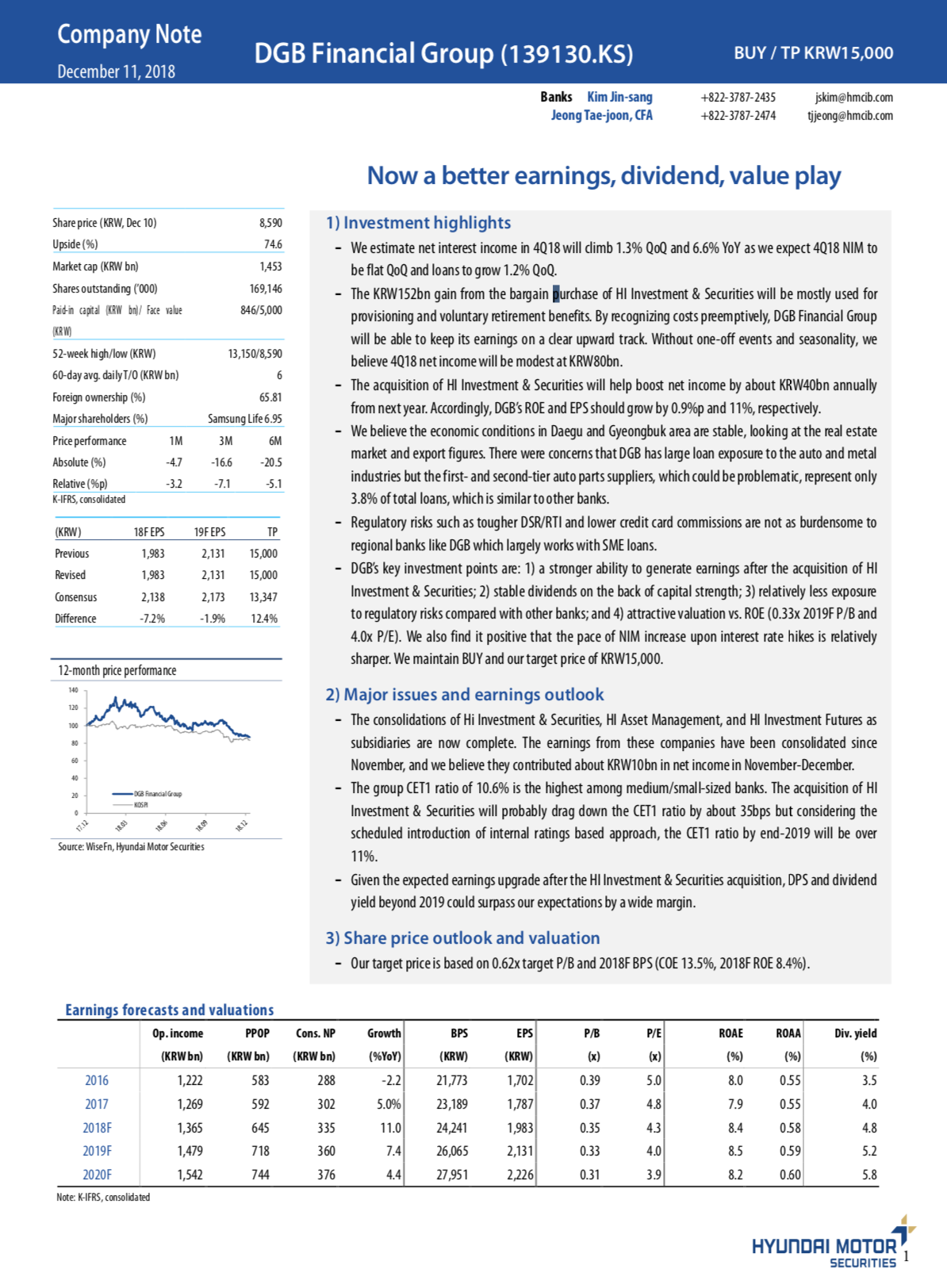 DGB Financial Group: Now A Better Earnings, Dividend, Value Play ...
