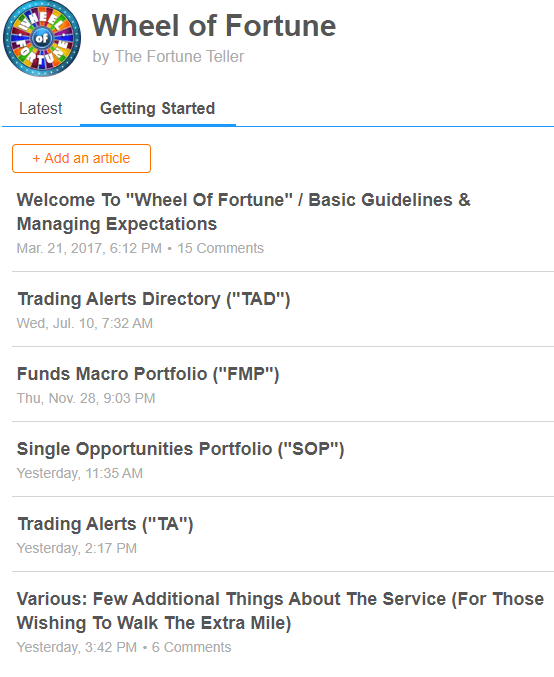 Welcome To WoF 2020 | Wheel of Fortune | Seeking Alpha Investing Groups