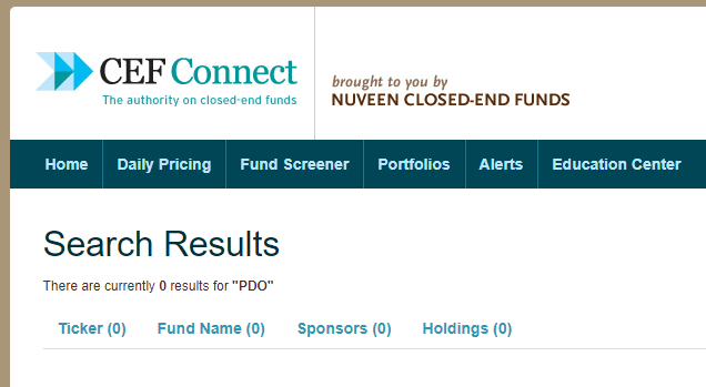 You Won't Find PDO On CEFConnect | Seeking Alpha