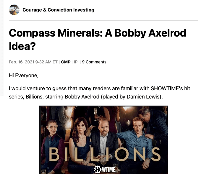 Compass Minerals: A Bullish Update From Management (NYSE:CMP) | Second Wind Capital | Seeking ...