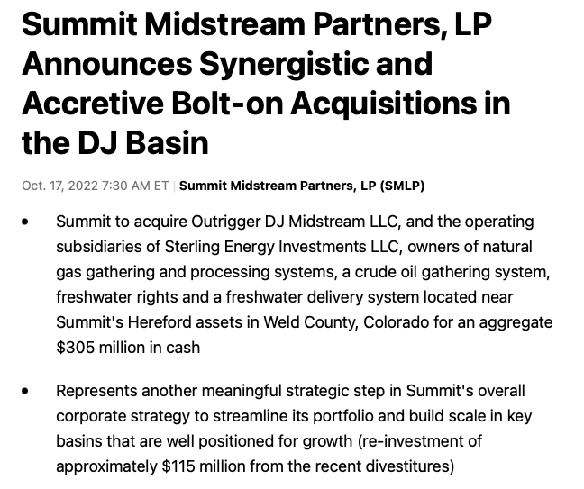Summit Midstream Makes A $305 Million Bolt-On Acquisition, At 4X FY ...