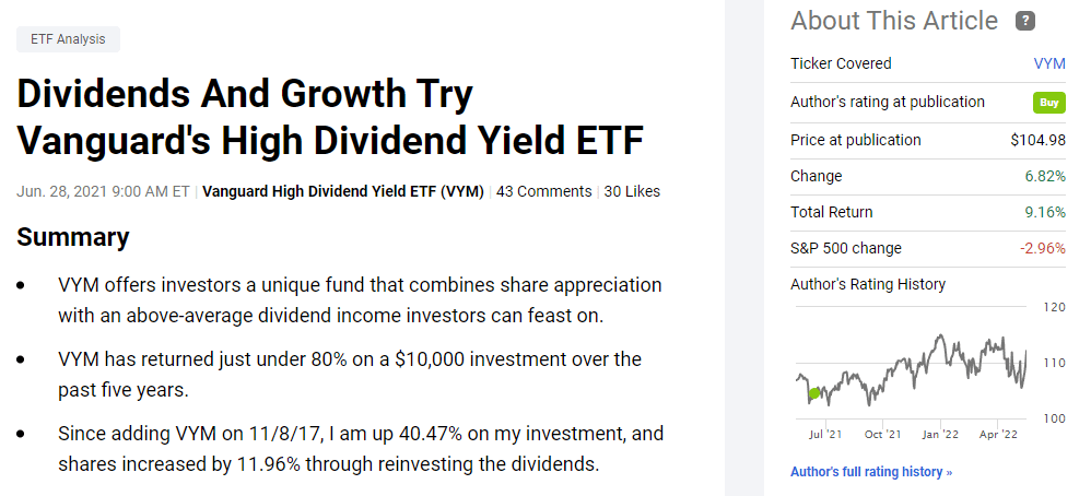 VYM: I Own It But I Am Not As Impressed As I Once Was | Seeking Alpha