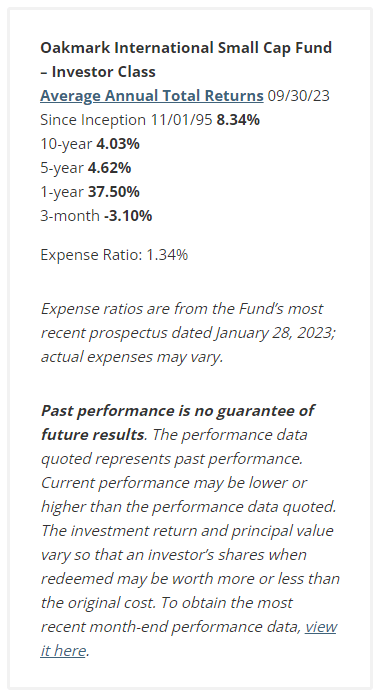 Oakmark International Small Cap Fund: Q3 2023 And FY-End Commentary ...