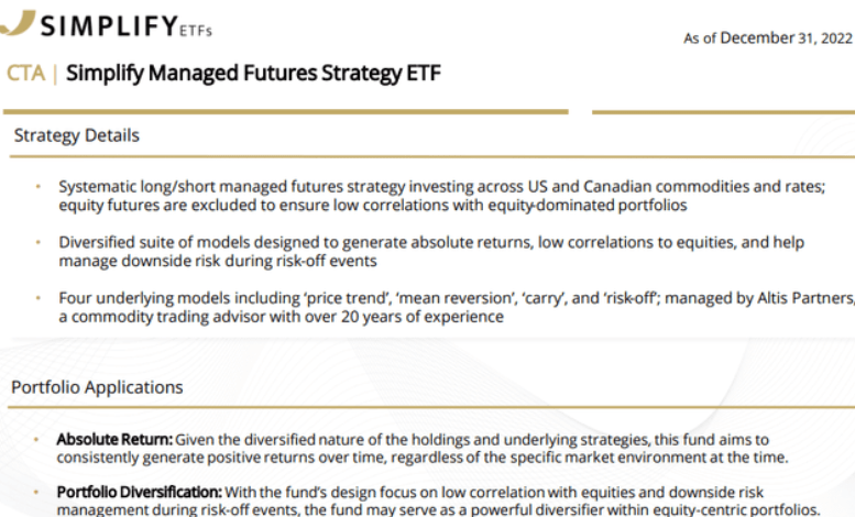 CTA: Simplify Managed Futures Strategy ETF Is A Solid Portfolio ...