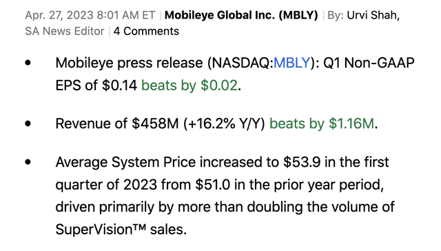 Mobileye Global (MBLY) Stock: Still Priced For Perfection | Seeking Alpha