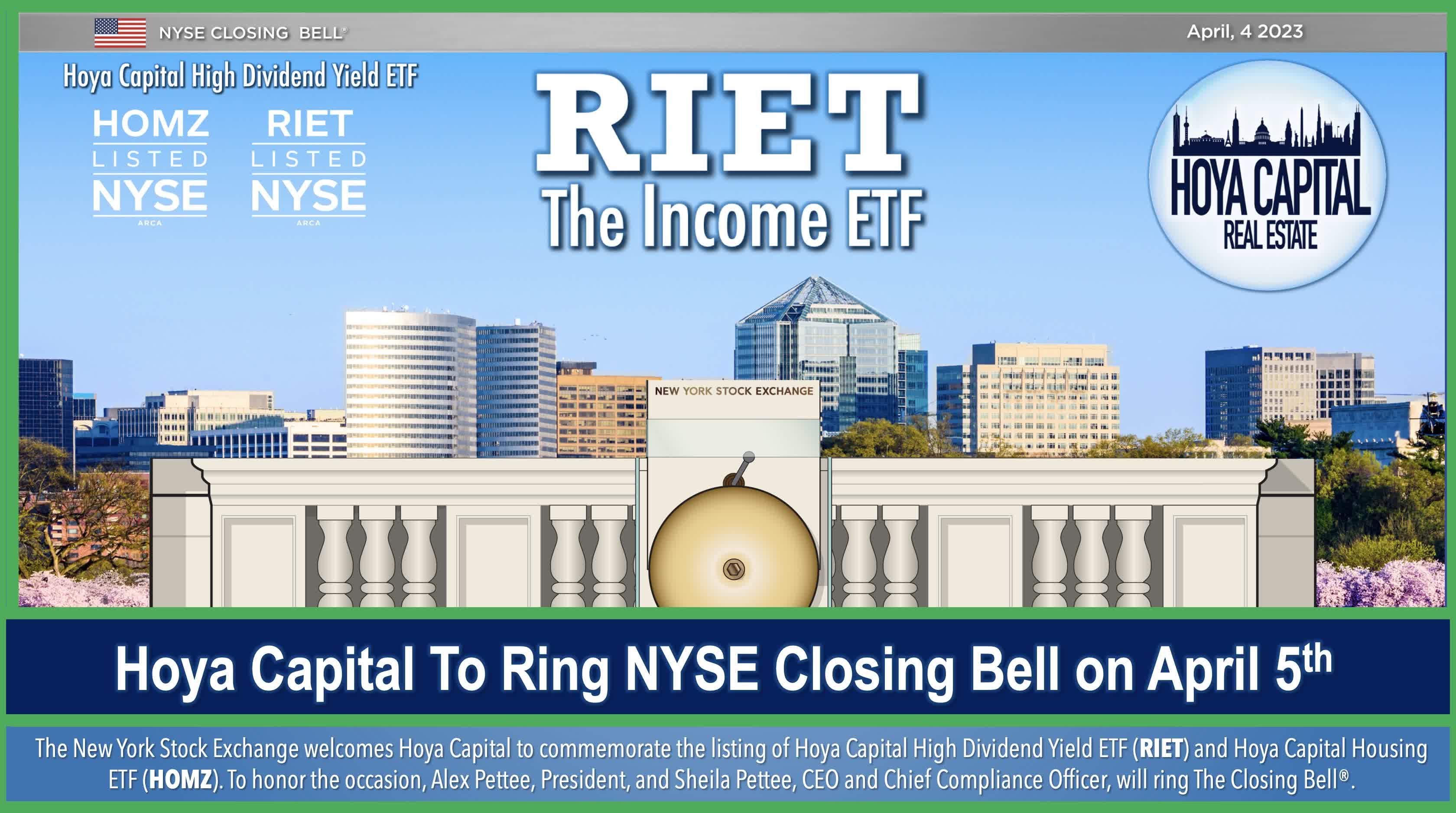 Hoya Capital To Ring NYSE Closing Bell (NYSEARCA:HOMZ) | Seeking Alpha