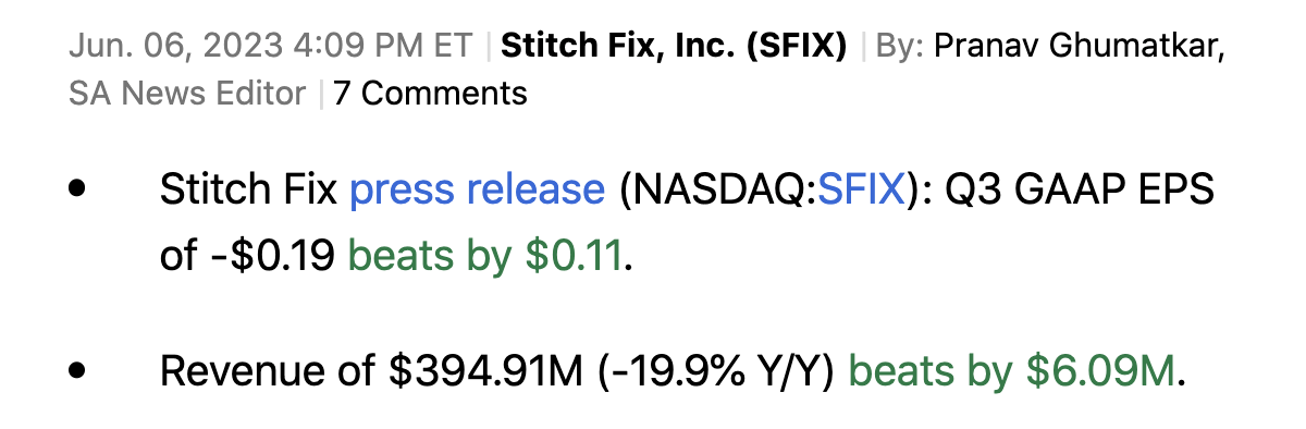 Stitch Fix: Priced For Disaster (NASDAQ:SFIX) | Seeking Alpha