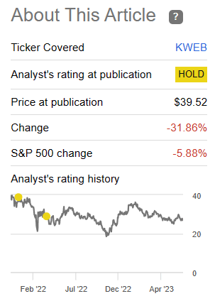 KWEB: Regulatory And Political Risk Is Easing (NYSEARCA:KWEB) | Seeking Alpha