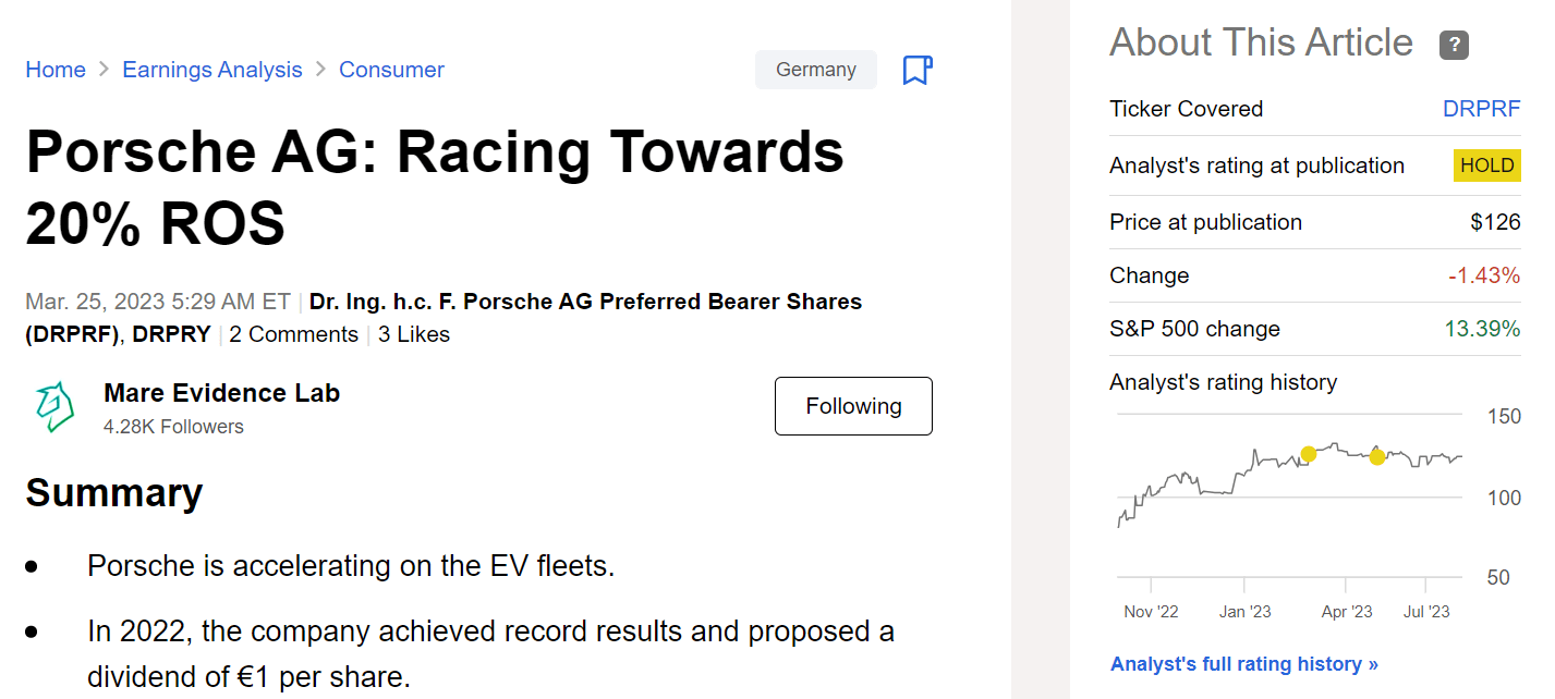 Porsche AG Stock: All In Line With Guidance Confirmed (DRPRF) | Seeking ...