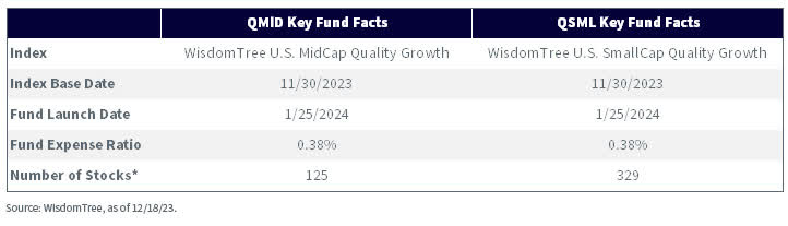 Introducing The WisdomTree U.S. MidCap And SmallCap Quality Growth ...