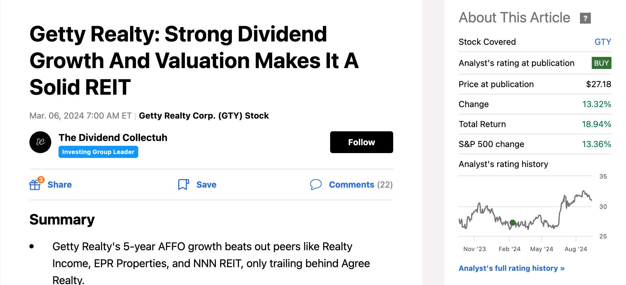 Getty Realty (GTY): Double-Digit AFFO Growth, Near 6% Yield Make Them A ...