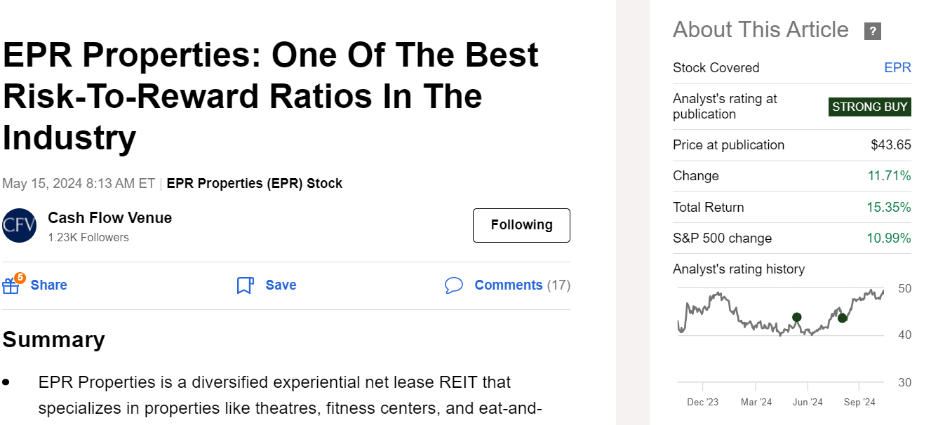 Better Growth Prospects Make EPR Properties Attractive Despite Higher ...