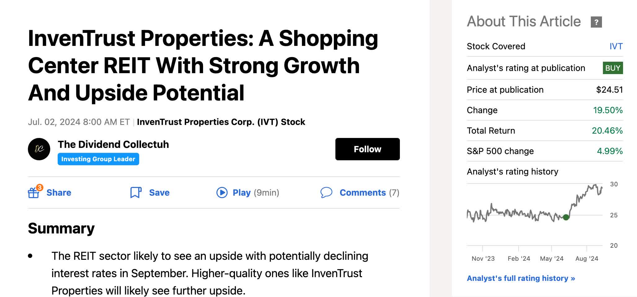 InvenTrust Properties: A Rock Solid Sun Belt-Focused REIT Worth ...