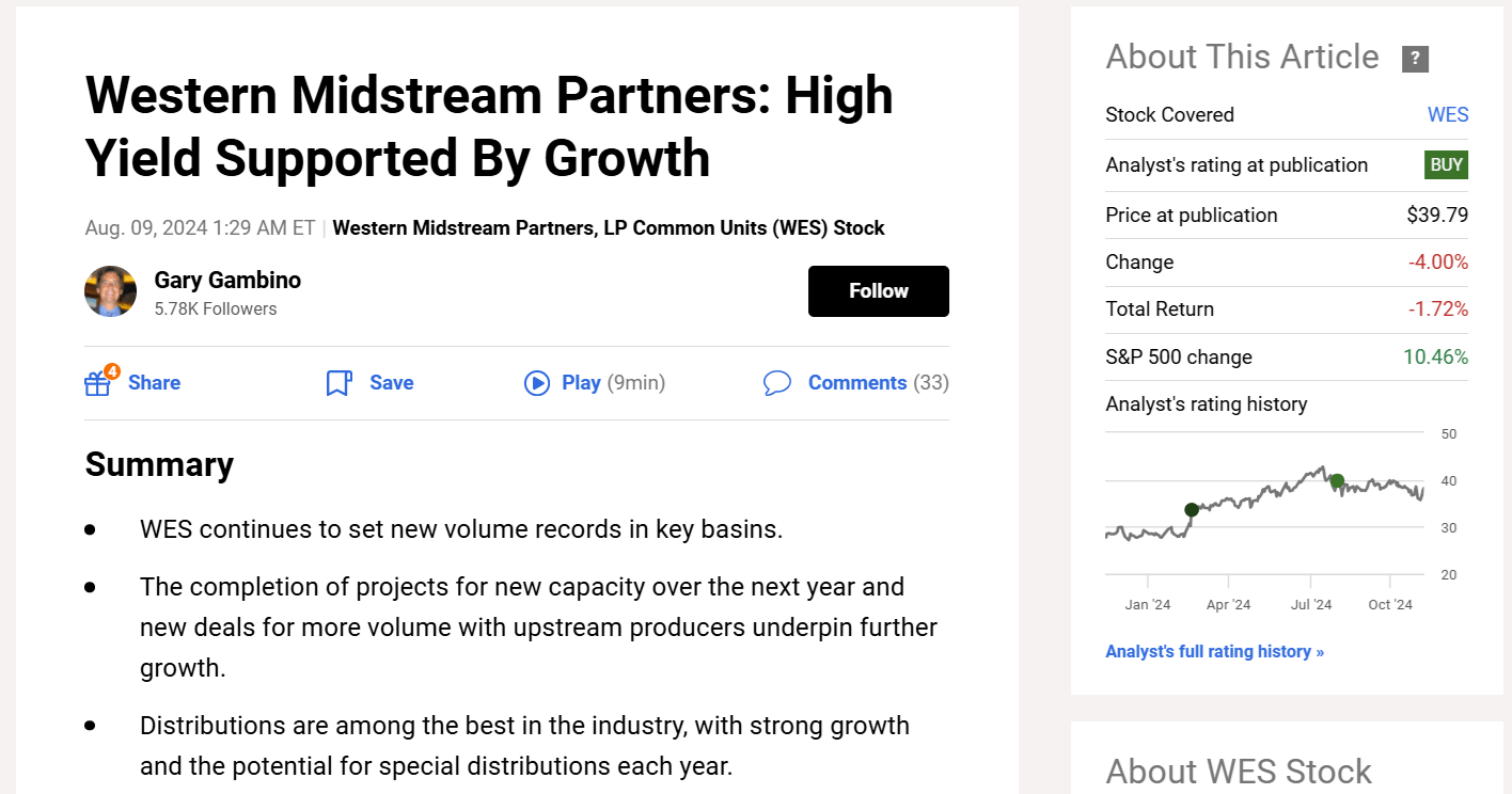 Western Midstream: 9% Yield Looks Solid Despite Moderating Growth (NYSE ...