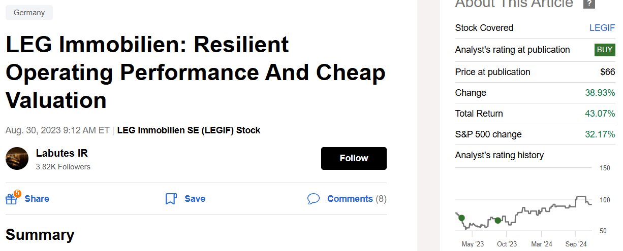 LEG Immobilien Stock: An Interesting Value Play In The European Real ...