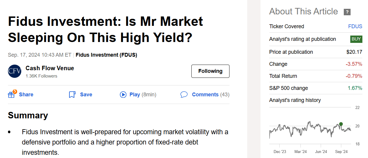 Let's Examine The Safety Of Fidus Investment Dividends (NASDAQ:FDUS ...