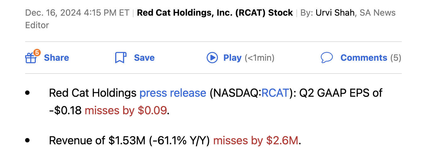 Red Cat Stock: Buy Any Drone Dip (NASDAQ:RCAT) | Seeking Alpha