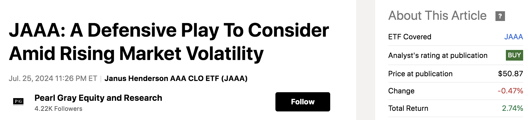 JAAA ETF: Its Yield-On-Cost Might Grow In 2025 (NYSEARCA:JAAA ...