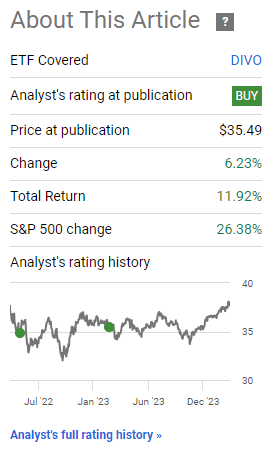 DIVO: Strong U.S. Dividend Income ETF, Above-Average 4.6% Yield (NYSEARCA:DIVO) | Seeking Alpha
