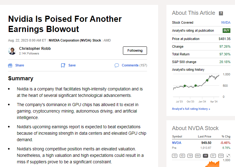 Nvidia Q1 Earnings: The Bears Are Wrong, This Is Not A Bubble (NASDAQ ...
