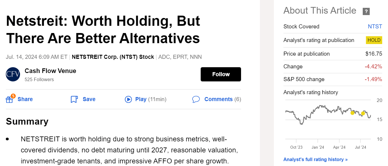 NETSTREIT Has Become More Compelling, Here's Why (NYSE:NTST) | Seeking ...