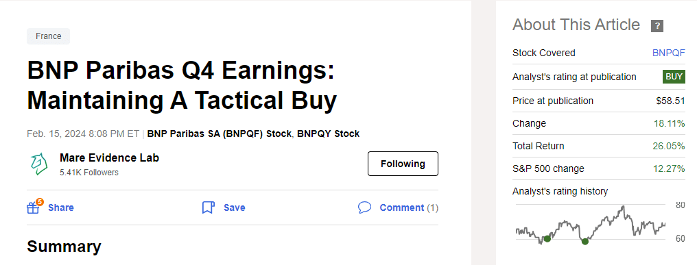 BNP Paribas: Scaling Up The AuM (OTCMKTS:BNPQF) | Seeking Alpha