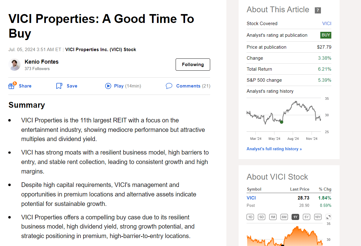 VICI Properties: Don’t Miss The Boat (Again) (NYSE:VICI) | Seeking Alpha