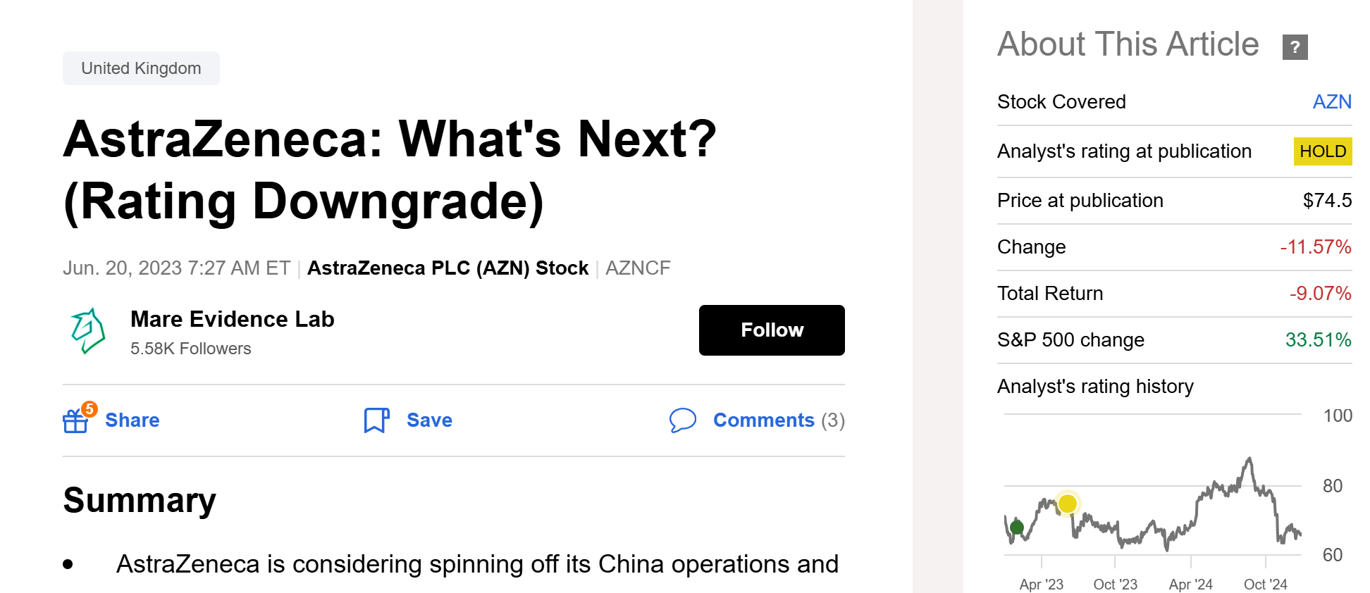 AstraZeneca Stock: Uncertainty Ahead, Neutral Rating Confirmed. (NASDAQ:AZN) | Seeking Alpha