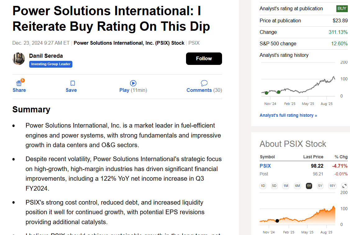 Power Solutions International: Everything Has Its Limits (Rating ...