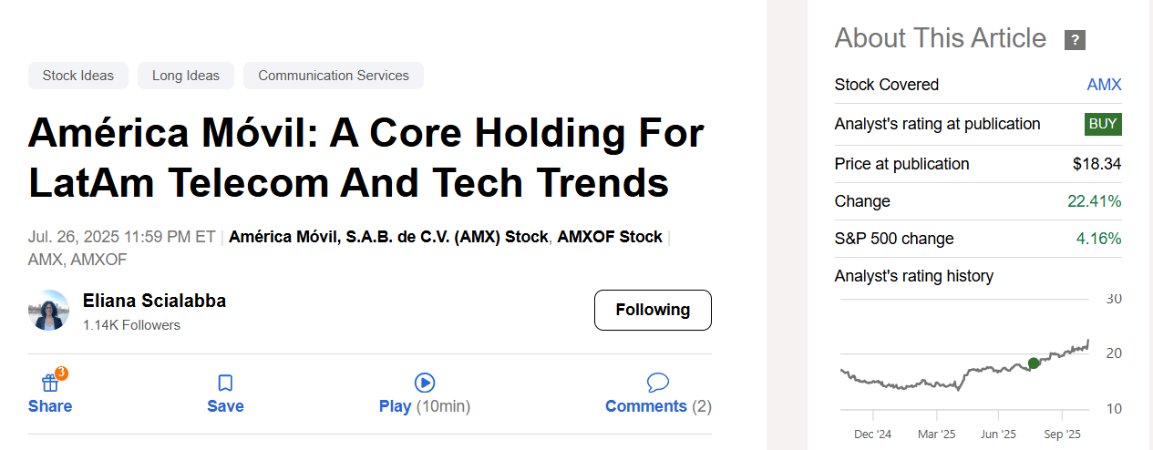 America Movil: Still Undervalued After Strong Q3 Results (NYSE:AMX ...