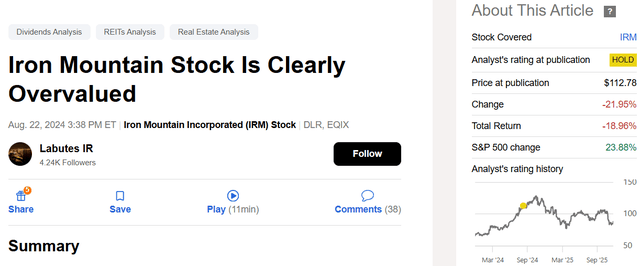 Iron Mountain: Business Issues And High Valuation Make Me Wary ...