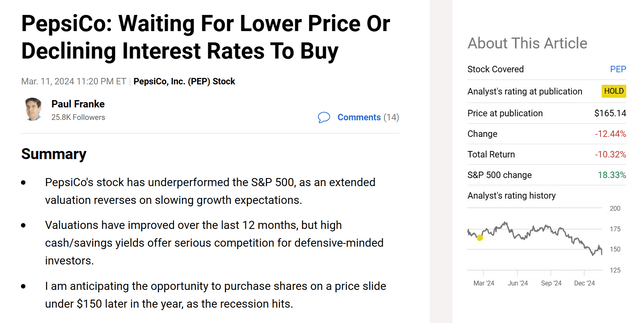 Playing Defense With PepsiCo's Nearly 4% Dividend (Rating Upgrade ...