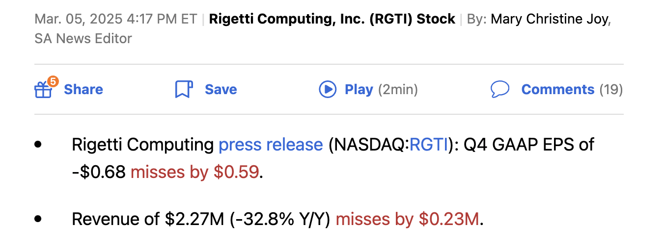Rigetti Computing: Sell On Any Nvidia Quantum Day Pop (NASDAQ:RGTI ...