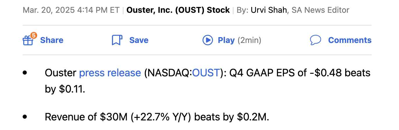Ouster: Big Plans Still On Tap (NASDAQ:OUST) | Seeking Alpha