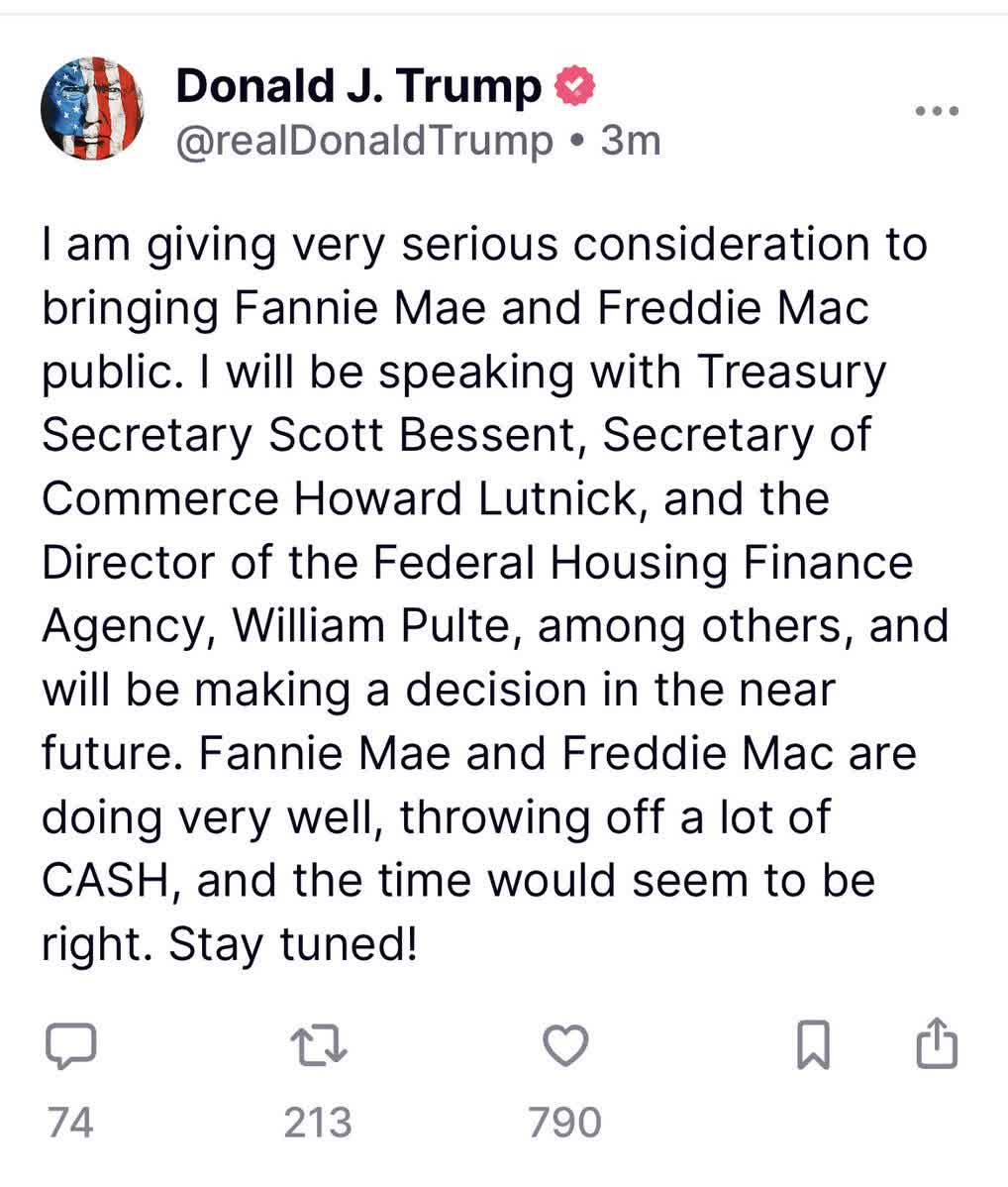 President Trump To Decide On Fannie And Freddie Recap And Release ...