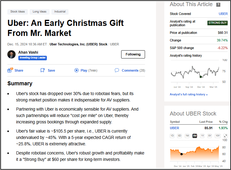 Uber: Q1 2025 Earnings Preview, Valuation, And More (NYSE:UBER ...