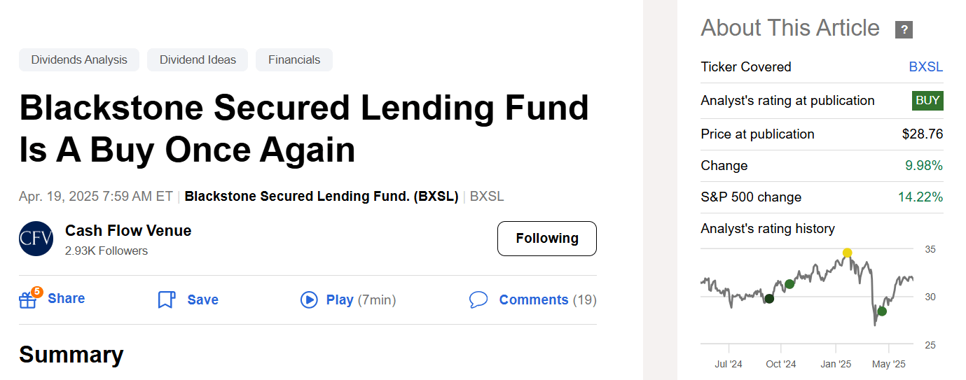 Blackstone Secured Lending: I Stopped Buying One Of My Top BDCs (NYSE ...