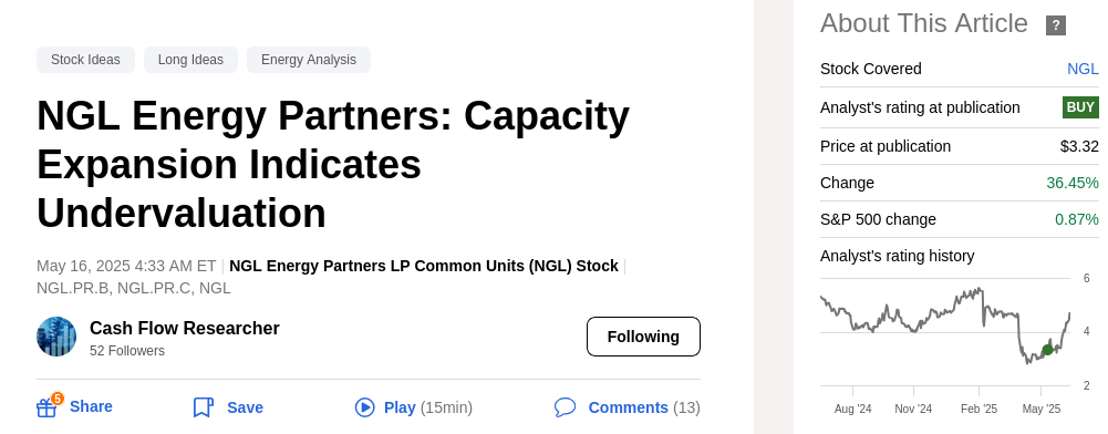 NGL Stock: Beneficial 2026 Guidance And Undervalued, But With Low ...