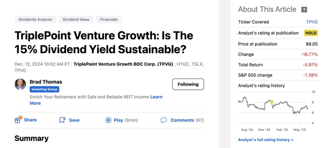 TriplePoint Venture Growth: Another Dividend Cut Could Be Around The ...