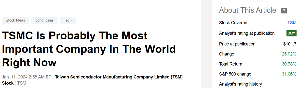 TSMC: The Risk Has Decreased, But The Company Is Still Undervalued (NYSE:TSM) | Seeking Alpha