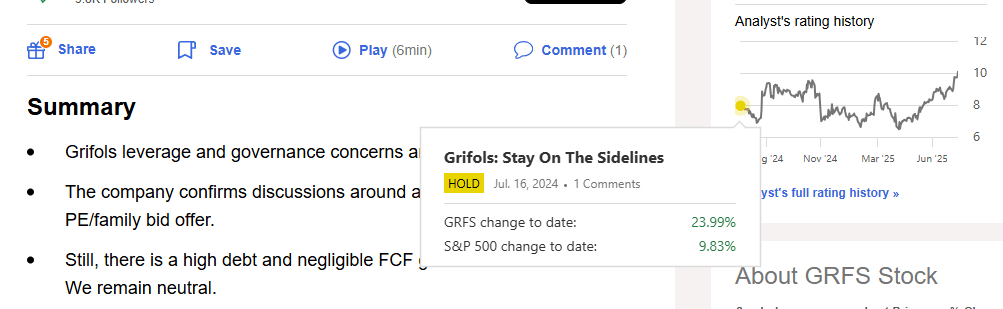 Grifols (GRFS): Reassuring Evidence, Still On The Sidelines | Seeking Alpha