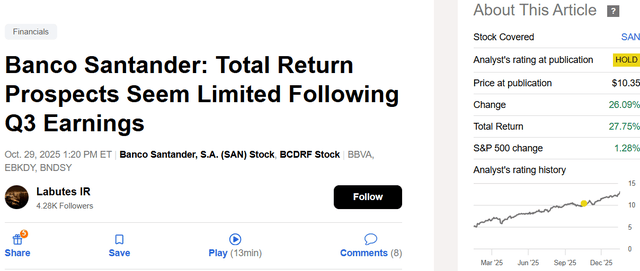 Banco Santander: I Am Cautious As The Long-Term Risk-Reward Proposition ...