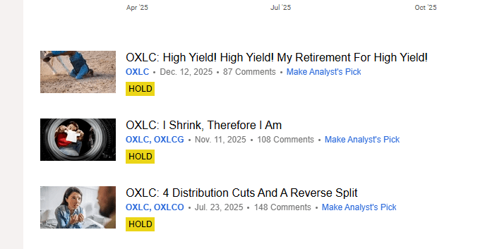 OXLC Cuts, But A 33% Price Drop Will Improve The Yield Back To 33% ...