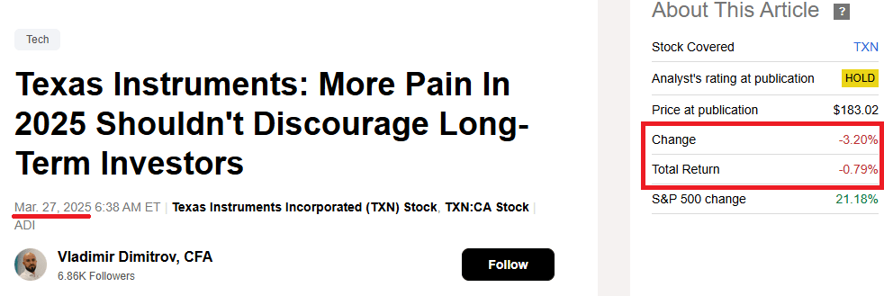 Texas Instruments: The Negative Sentiment Is Likely To Persist, For Now ...