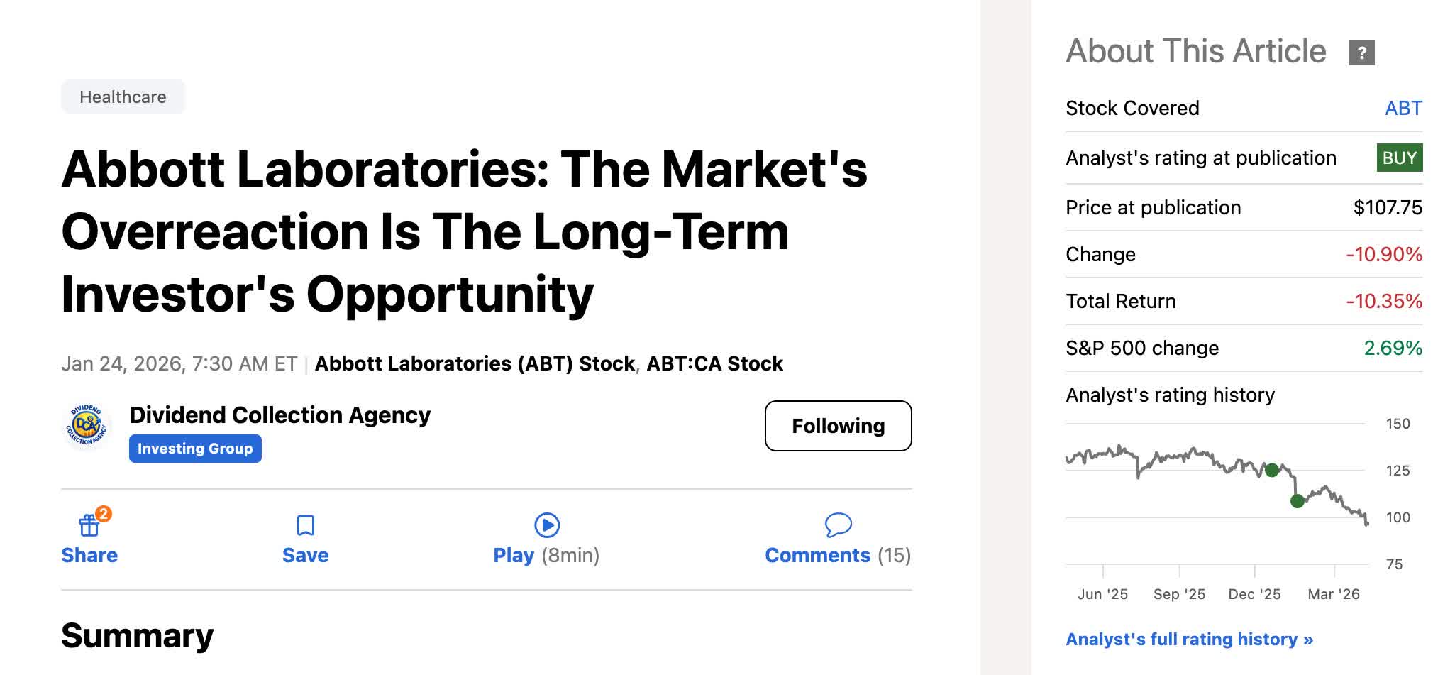 Abbott Laboratories Just Got Interesting: Dividend Yield Near 3% ...